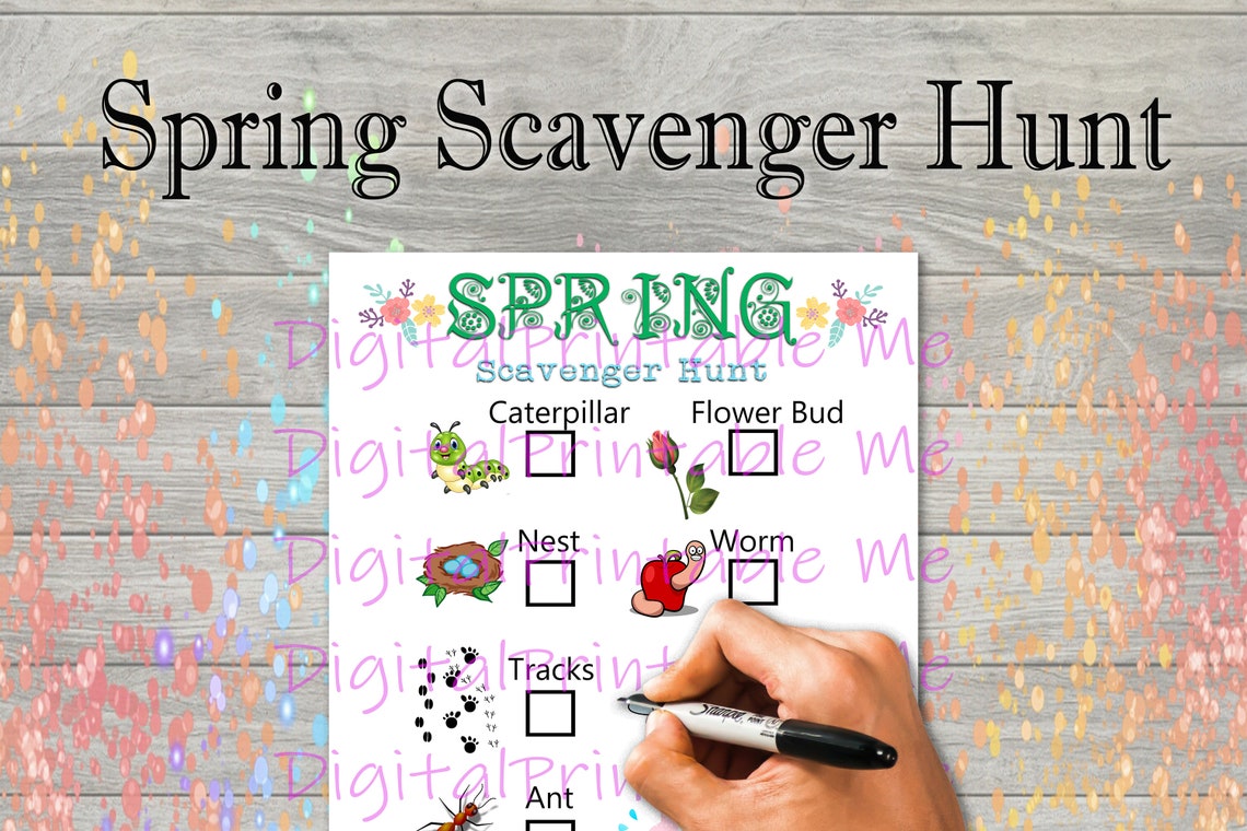Spring Scavenger Hunt Printable Scavenger Hunt for Kids | Etsy