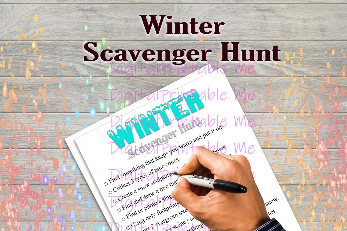 Winter Scavenger Hunt Printable Kids Activity Indoor Outdoor - Etsy