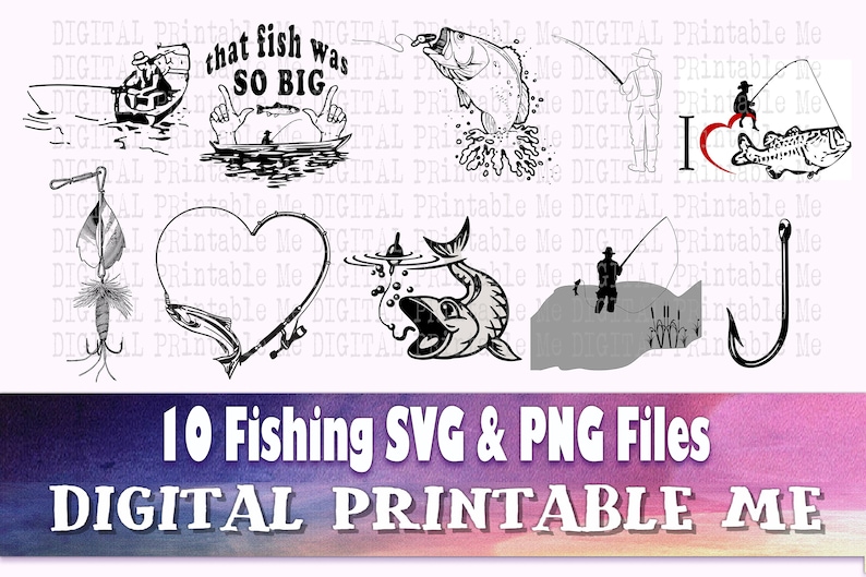 Fishing Svg Bundle Fisherman Line Art Illustration - Etsy