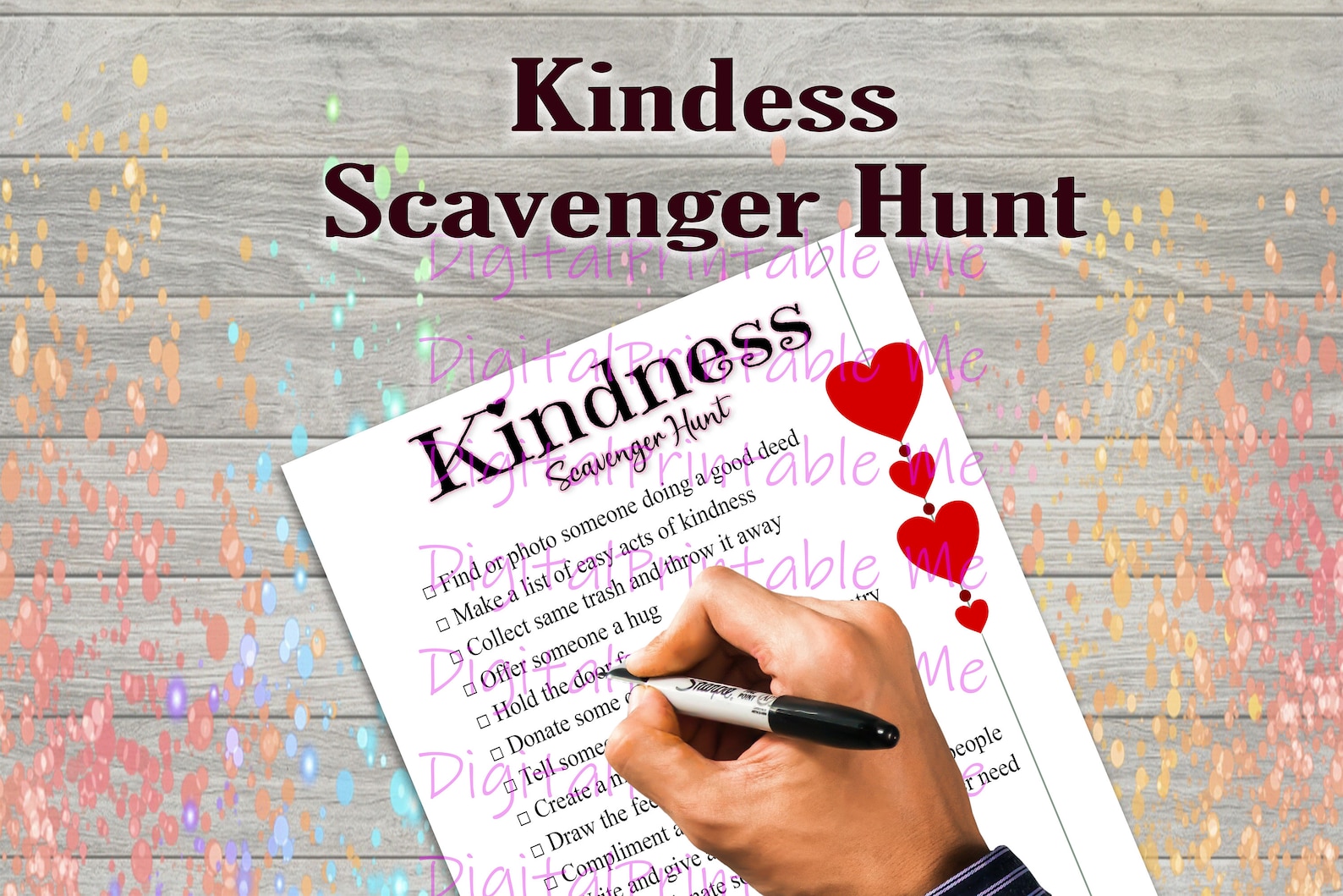 Kindness Scavenger Hunt Printable, Kids Activity, Game, Thankful ...