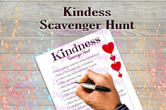 Kindness Scavenger Hunt Printable Kids Activity Game - Etsy