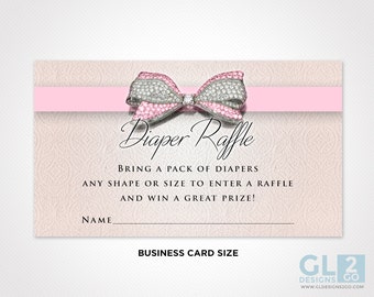 Diaper Raffle Invitation Insert for Girl Baby Shower W/ Pink - Etsy