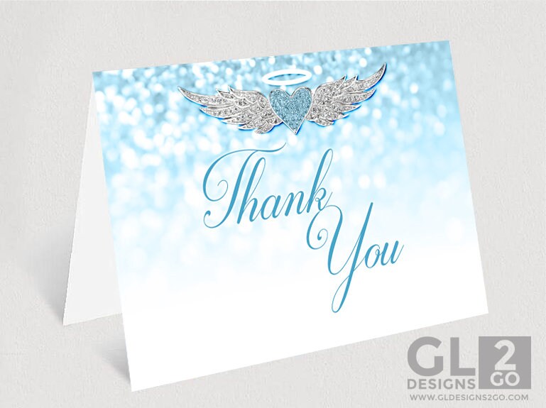 Blue Cupcake Toppers W/ Heart Halo Wings. Boy Baby Shower, Birthday 2 ...