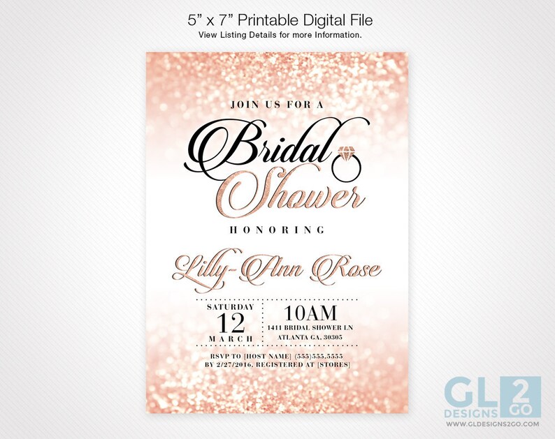 Rose Gold Bridal Shower Invitation / From Miss to Mrs. - Etsy