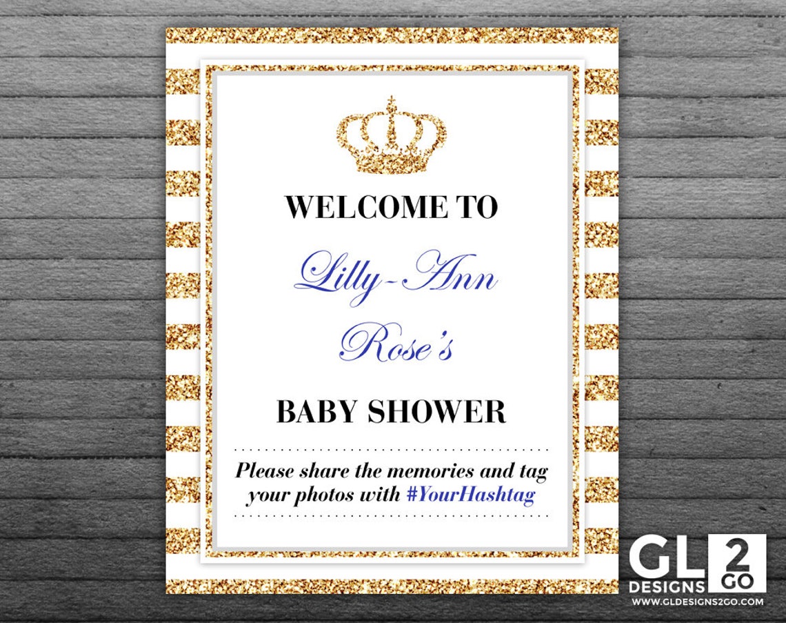 Prince Welcome Sign. Prince Baby Shower Welcome Sign W/ Crown - Etsy