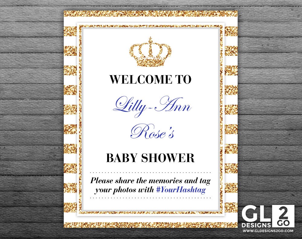 Prince Welcome Sign. Prince Baby Shower Welcome Sign W/ Crown - Etsy