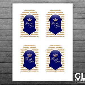 Printable Royal Prince Party Favor Tags. Prince Thank You Tags, Favor ...