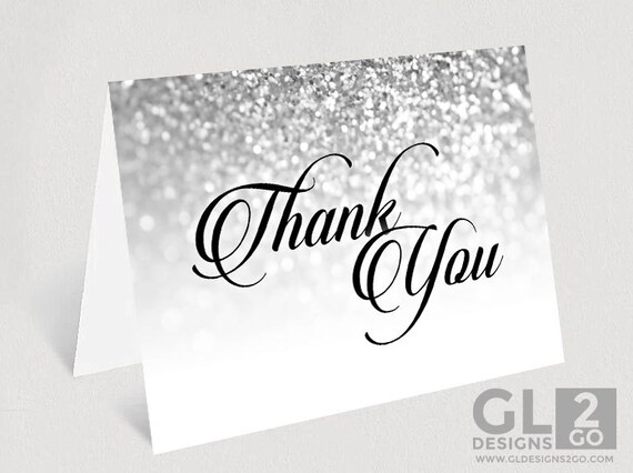 Silver Thank You Cards