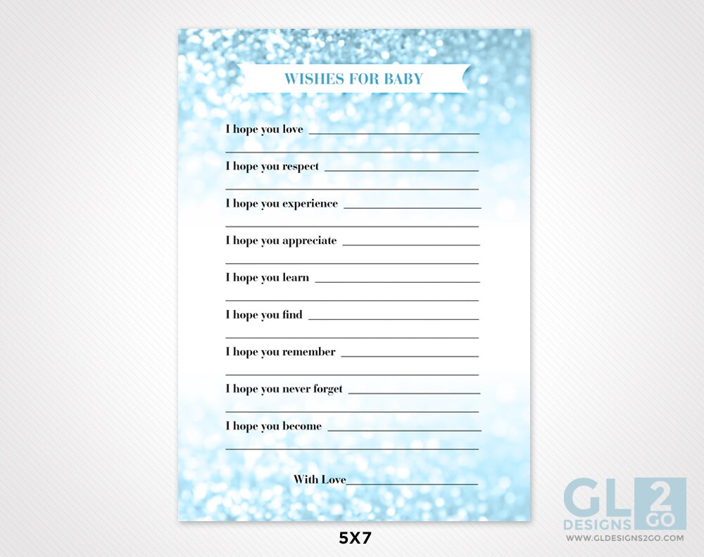 Wishes for Baby Advice Card Game for Boy Baby Shower. 5x7 | Etsy