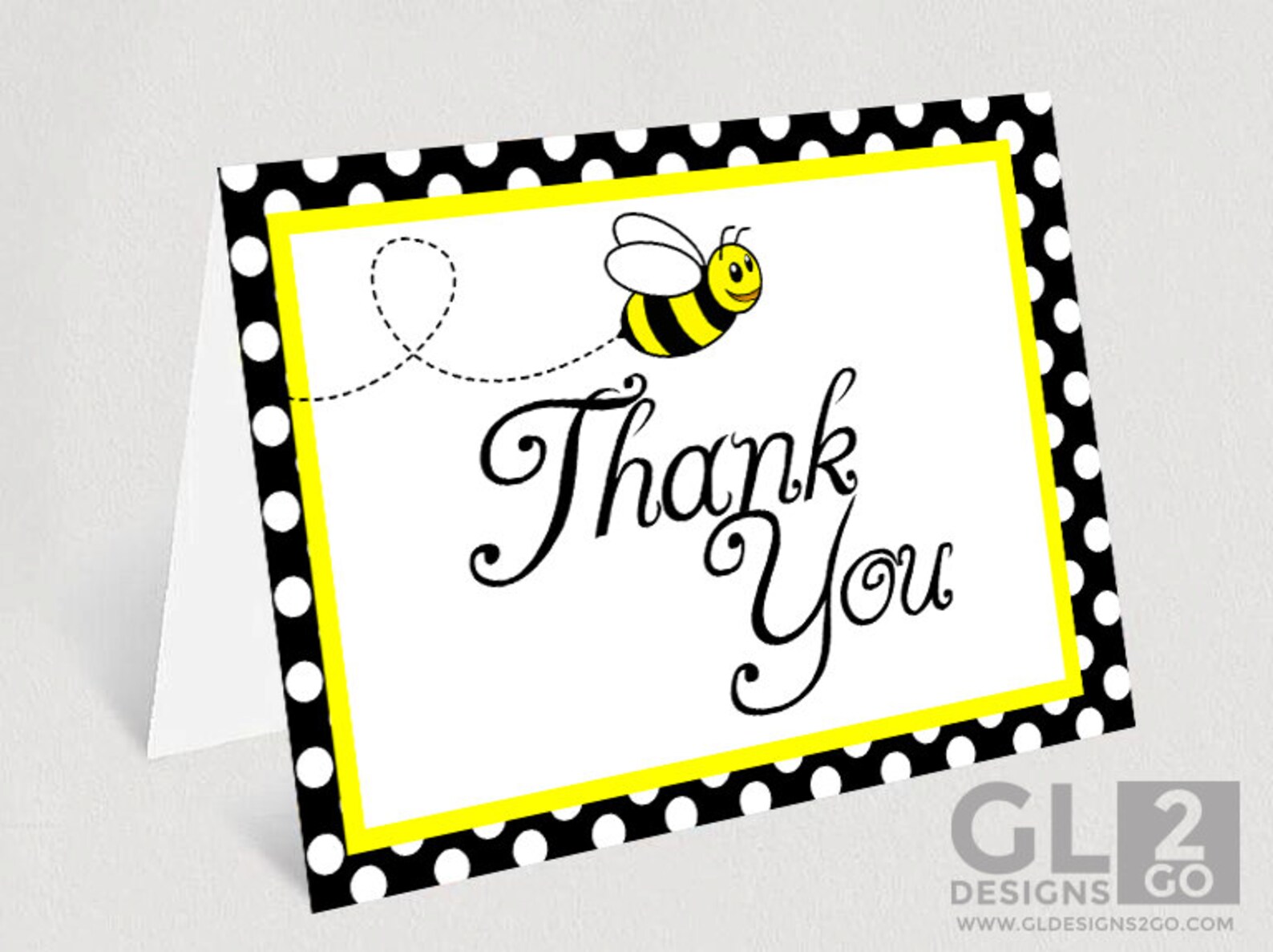 Bee Thank You Card. Printable Bee Baby Shower or Birthday Thank You ...