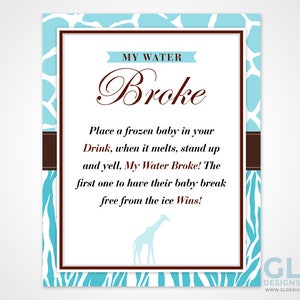 Celebrity Baby Names Game. Printable Blue, White and Brown Animal ...