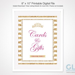Princess Baby Shower Gift List Tracker. 8x10 Printable Princess Baby ...