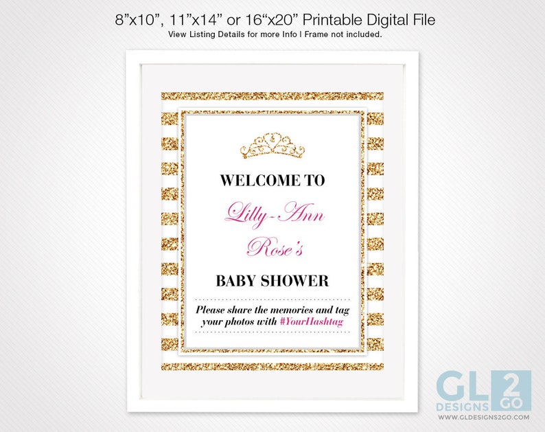 Princess Welcome Sign. Princess Baby Shower Welcome Sign W/ - Etsy