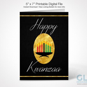 Kwanzaa Favor Tags. Printable Black & Gold Happy Kwanzaa Holiday Gift ...