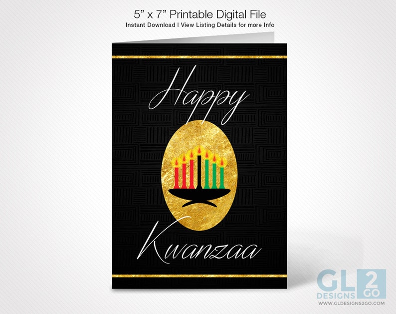 Kwanzaa Favor Tags. Printable Black & Gold Happy Kwanzaa Holiday Gift ...