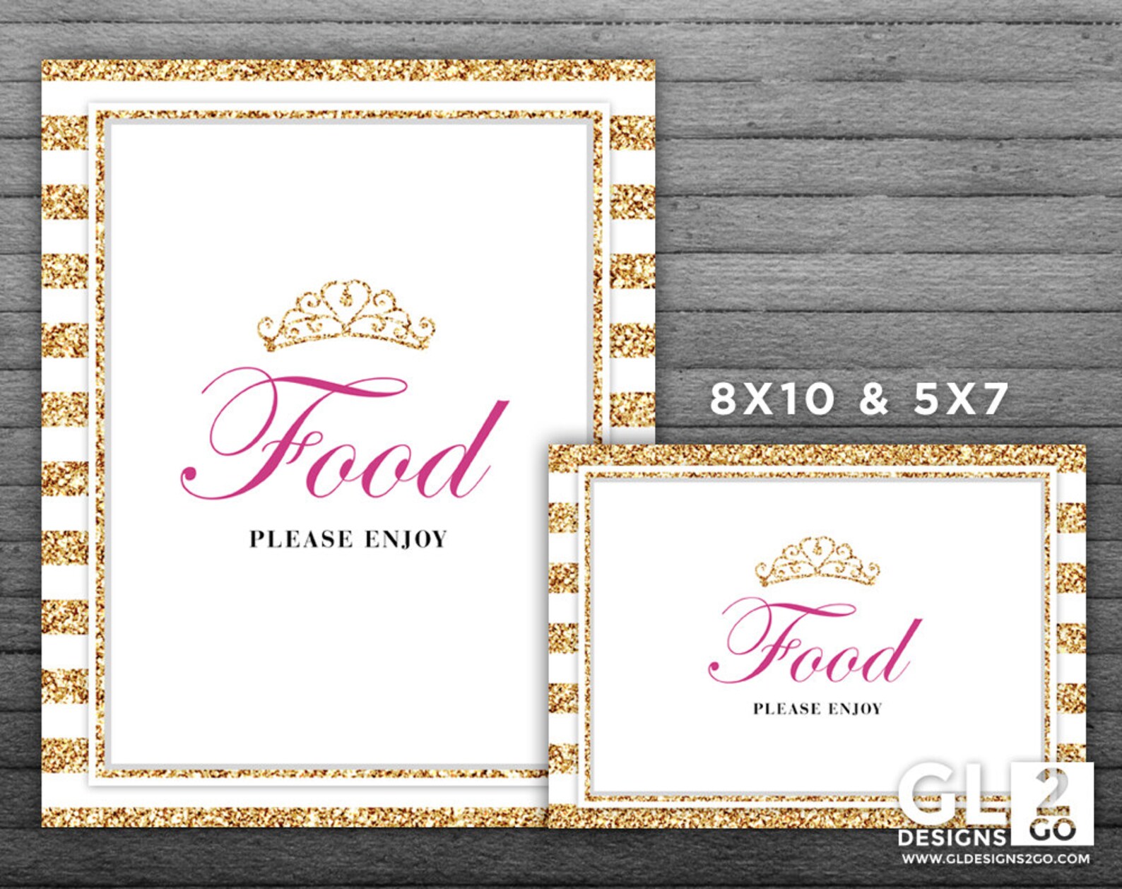 Princess Food Table Sign W/ Tiara Crown. 8x10 5x7 Printable - Etsy
