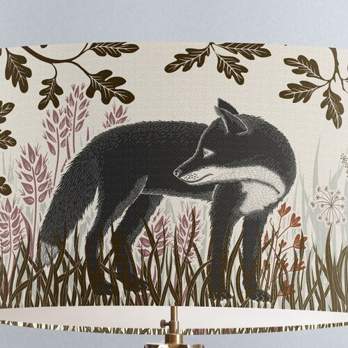 Woodland Lamp Shade Fabulous Foxes Fox Lampshade Country - Etsy