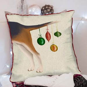 Christmas Pillows Dog Christmas Cushion Cover - Bummer - Dog Christmas ...