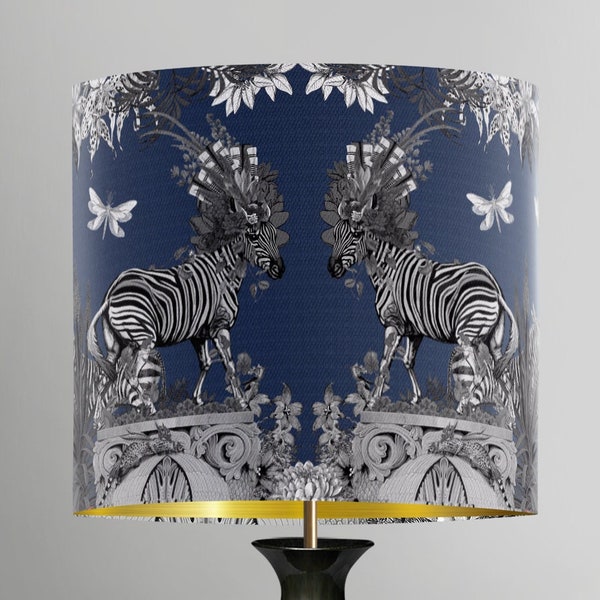 Blue Zebra Lamp Shade - Etsy