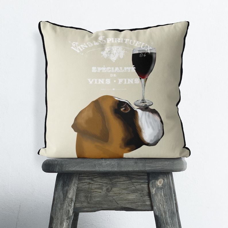 Boxer Dog Pillow Boxer Owner Gifts for Boxer Lovers Wine Gift - Etsy