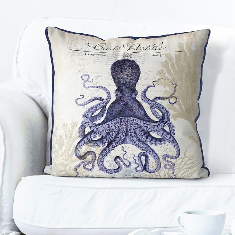 Octopus Decor Octopus Pillows Octopus Gifts Blue Octopus | Etsy