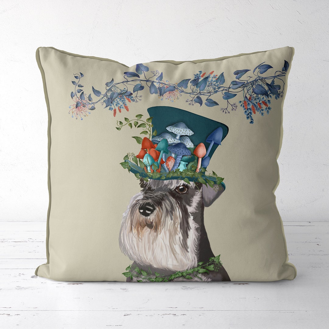 Schnauzer Cushion Cover Miniature Schnauzer Pillow Cover Schnauzer Gift ...