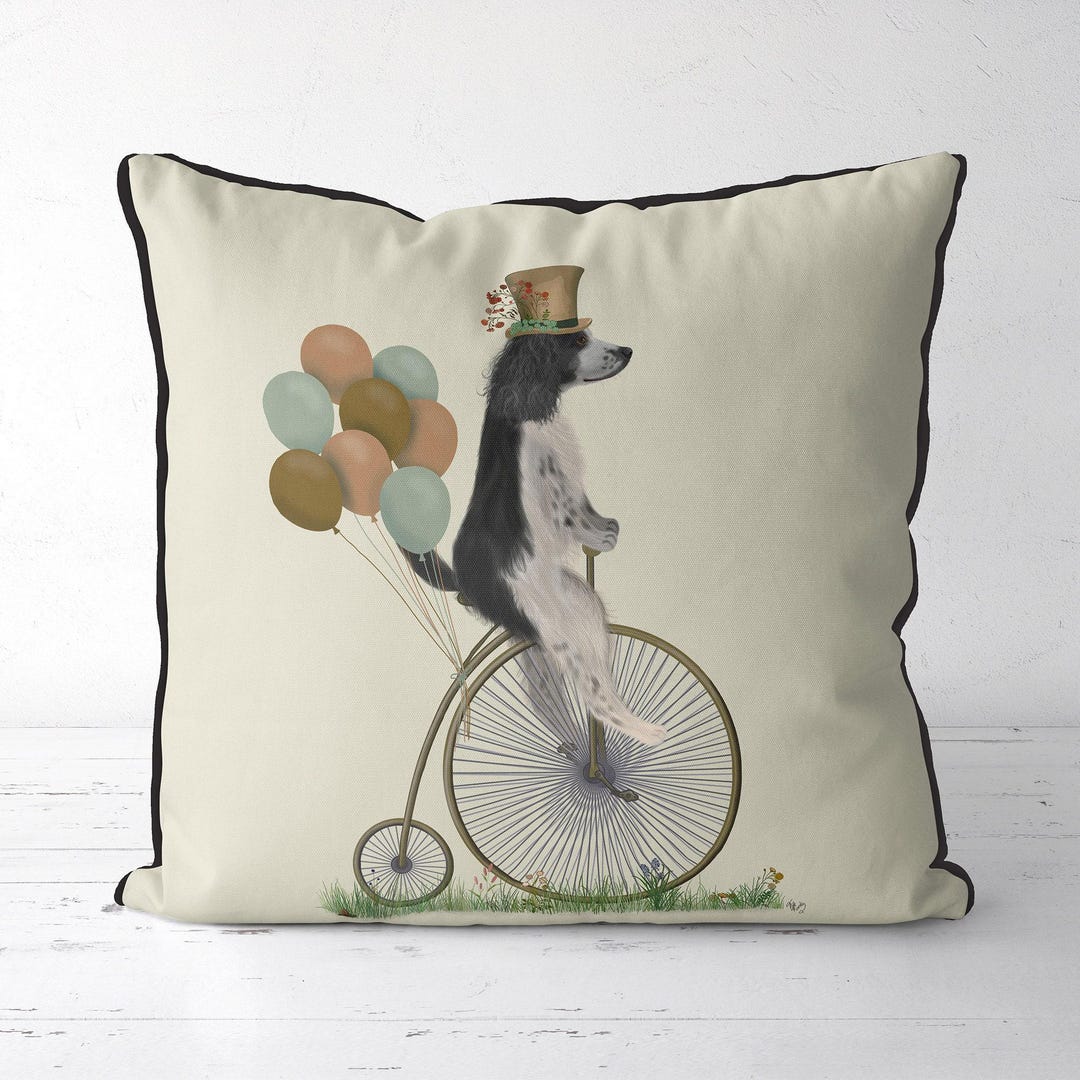 Springer Spaniel Pillow Cover, Black and White Dog Cushion Cover on ...
