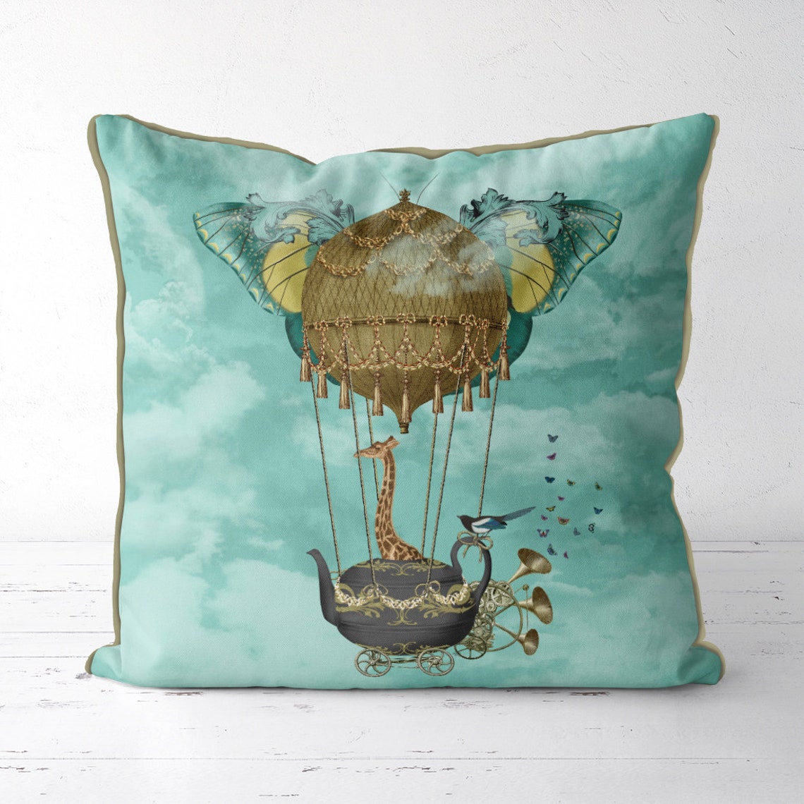 Giraffe Pillow Cover Hot Air Balloon Pillow Balloon Decor - Etsy