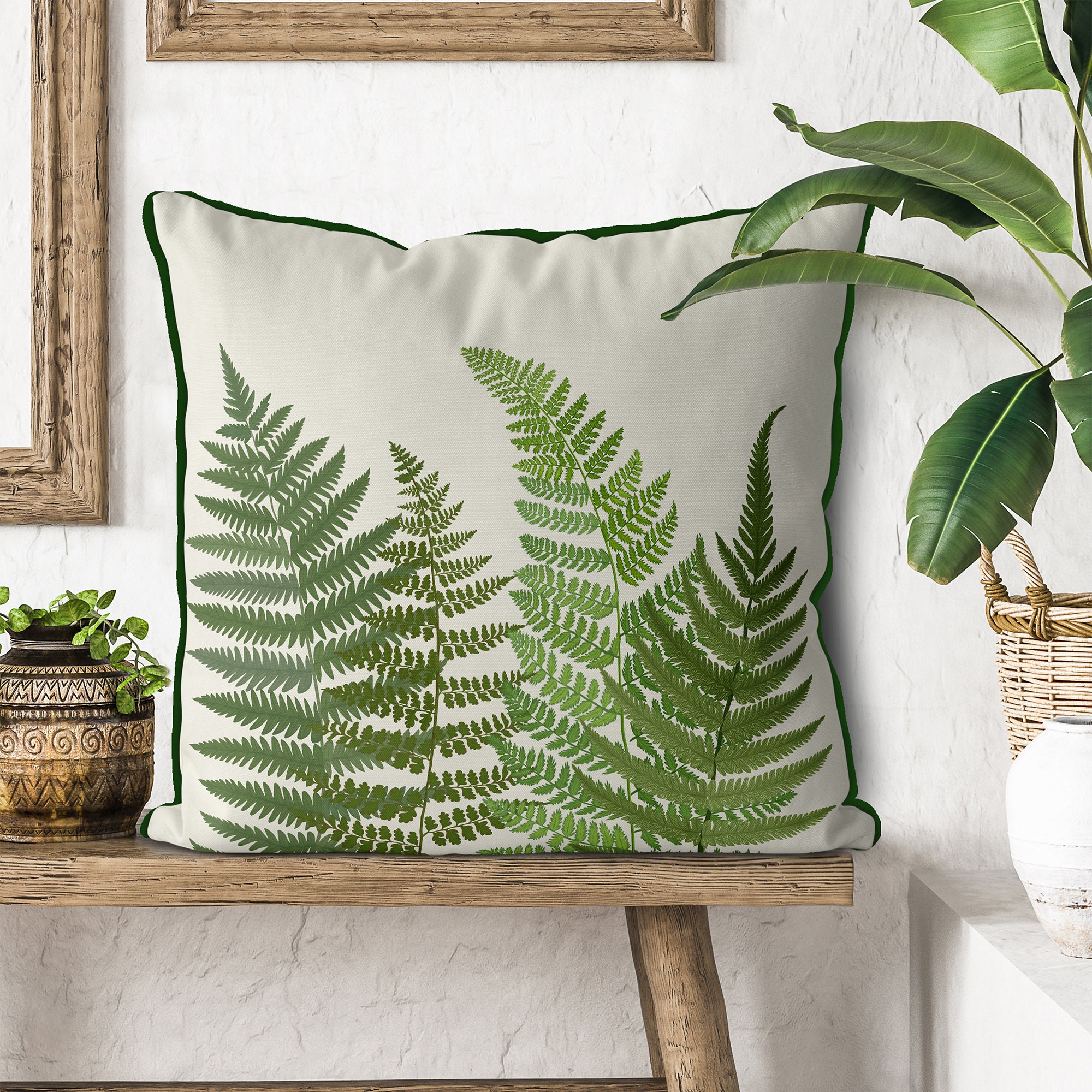 Fern Grove 1 Botanical Pillow Cover Green Fern Cushion - Etsy UK