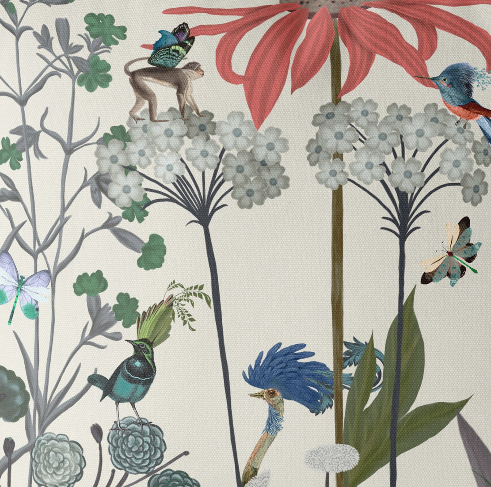 Wildflower Bloom Ostrich Floral Pillow Cover Floral | Etsy