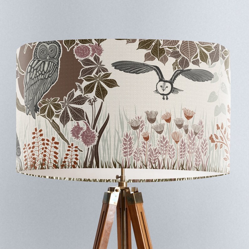 Country Lamp Shade Woodland Lamp Shade Owl Lampshade Cottage - Etsy UK