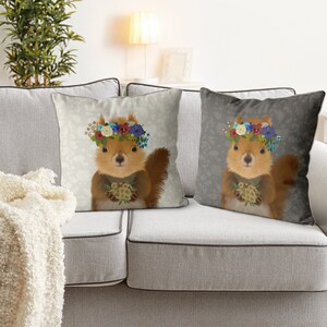 Squirrel Cushion, Squirrel Throw Pillow, Country Decor, Woodland Decor ...