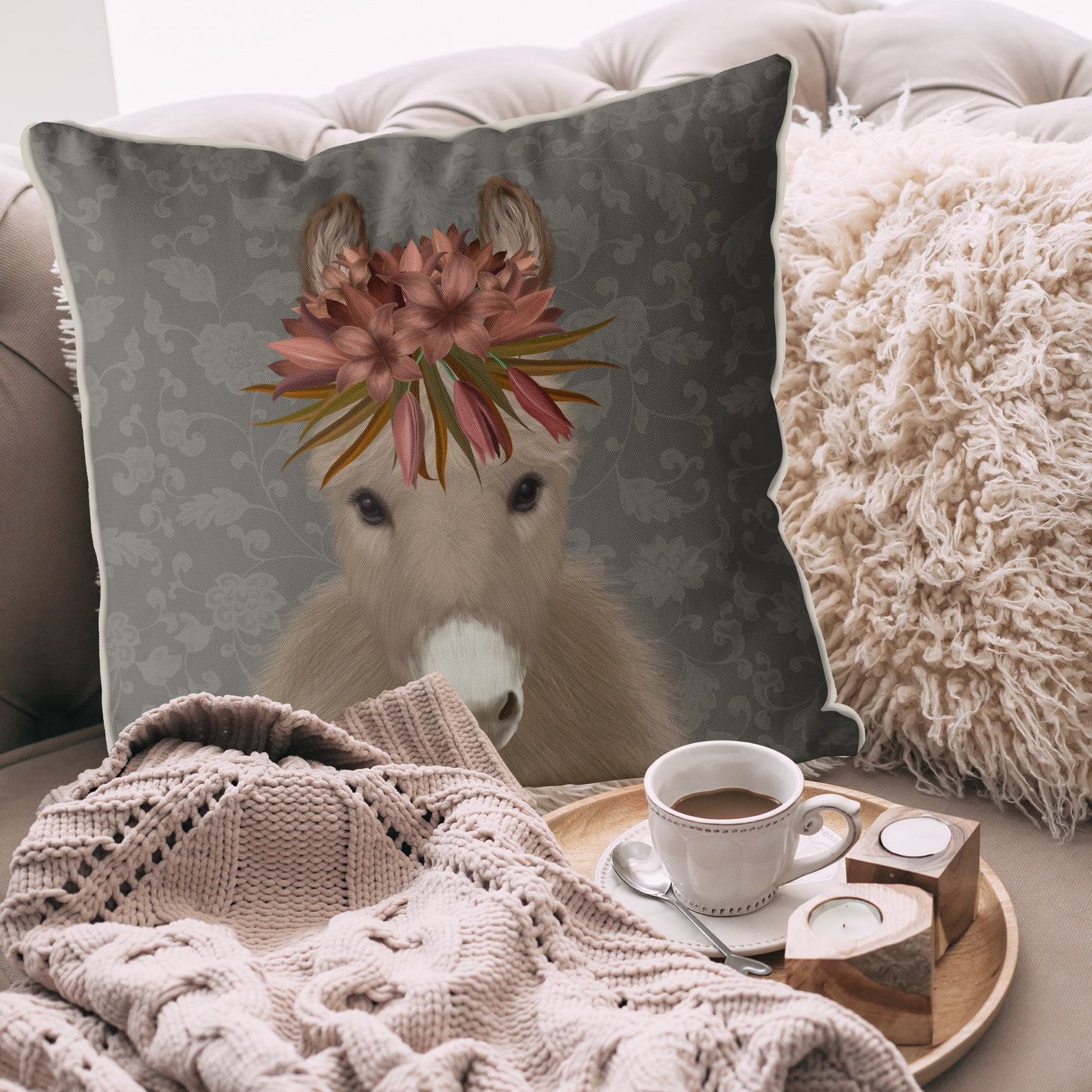 Donkey Cushion Cover Nursery Throw Pillows Donkey Pillow - Etsy