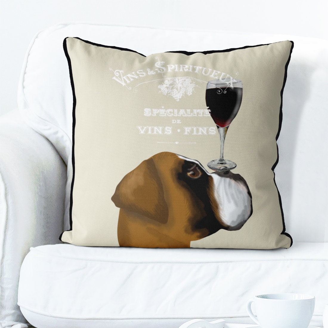 Boxer Dog Pillow Boxer Owner Gifts for Boxer Lovers Wine Gift - Etsy