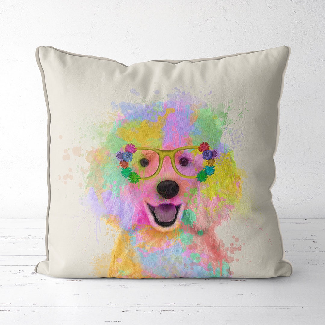 Poodle Gifts Miniature Poodle Pillow White Poodle Cushion Nursery ...
