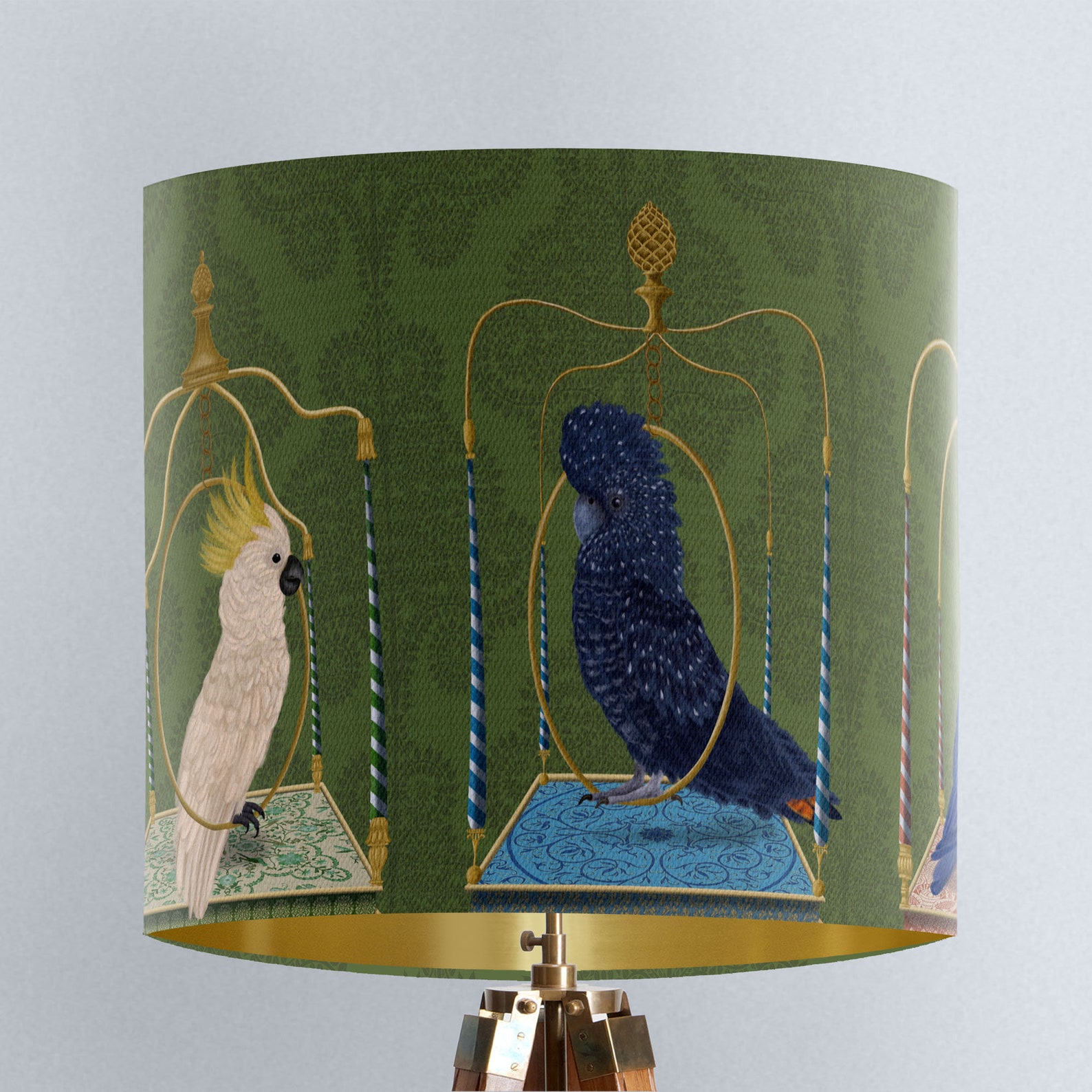 Parrot Swing Lamp Shade on Verdant Green Large Lamp Shade - Etsy