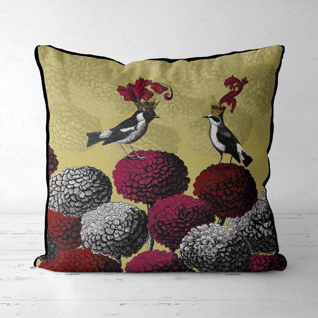 Red and Gold Pillow Cover Handmade Designer Cushion for Elegant Home ...