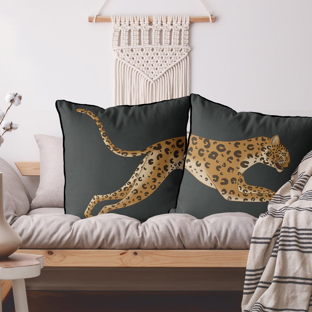 Set of 2 Leopard Pillow Covers - Tropical Home Decor, Leopard Print ...
