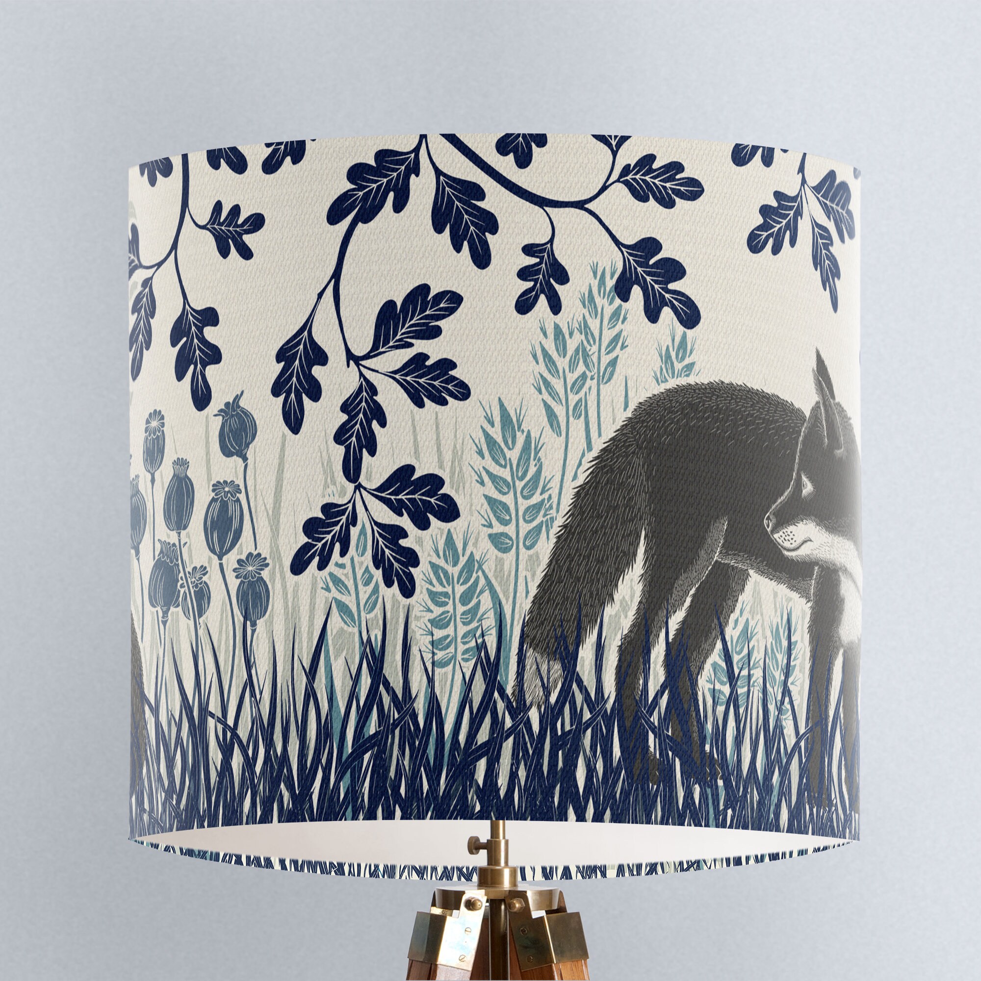 Woodland Lamp Shade Fabulous Foxes Fox Lampshade Country | Etsy