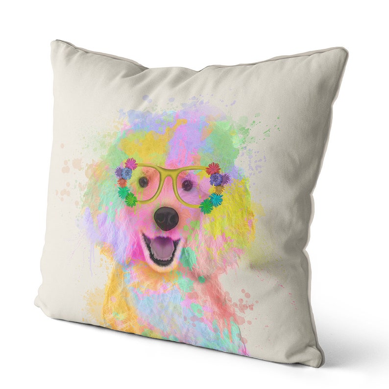 Poodle Gifts Miniature Poodle Pillow White Poodle Cushion | Etsy