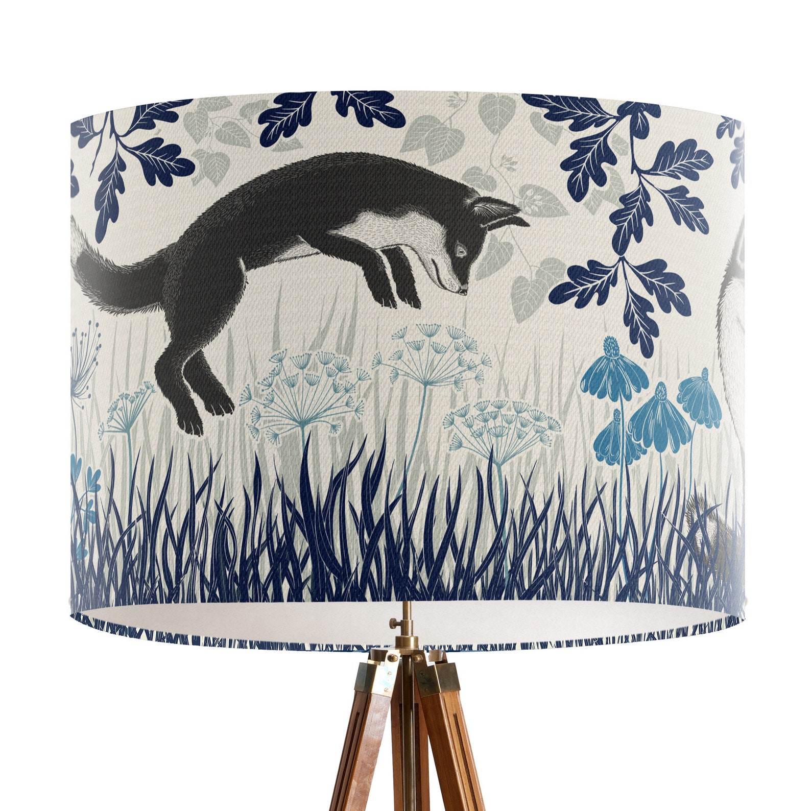 Woodland Lamp Shade Fabulous Foxes Fox Lampshade Country | Etsy