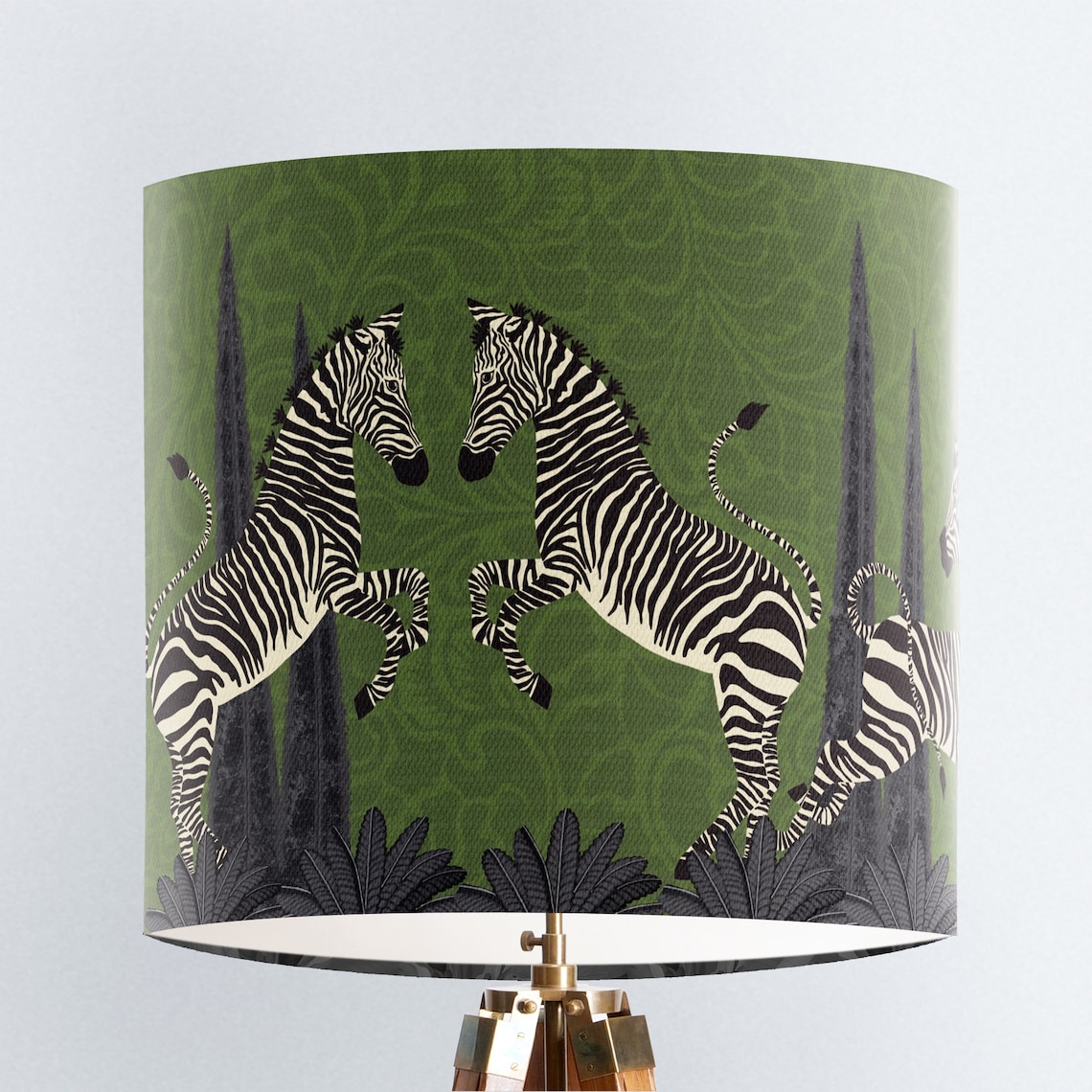 Zebra Table Lamp Animal Floor Lampshade Modern Lampshade Green - Etsy UK