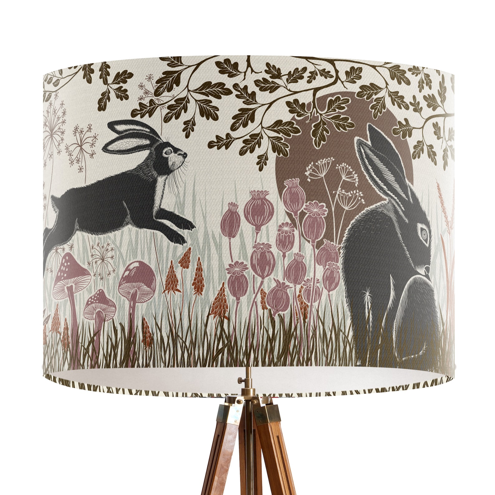 Country lamp shade Woodland lamp shade Hare lampshade cottage | Etsy