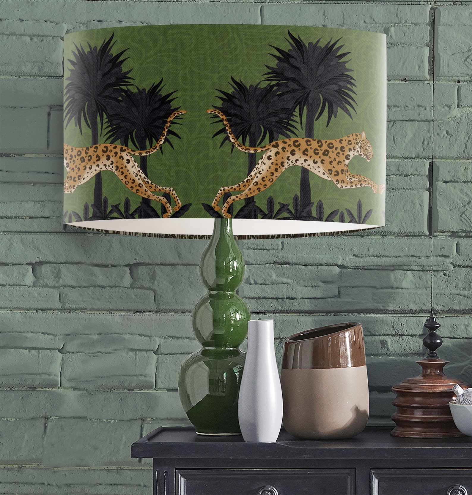 Leopard Print Shade Floor Lampshade Animal Table Lamp Green | Etsy Canada