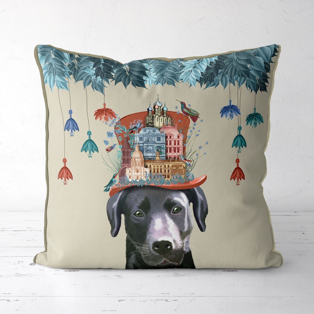 Black Labrador Cushion Black Lab Pillow Couch Pillows Sofa Pillow ...
