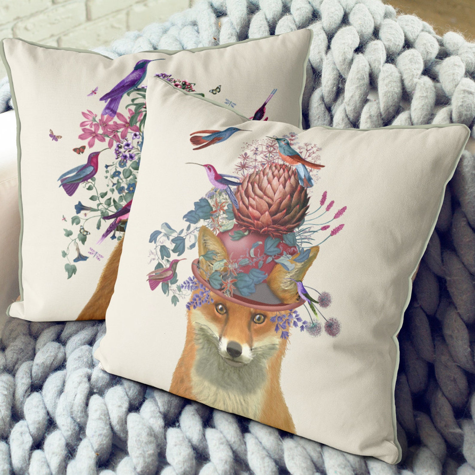 Fox Gifts Red Fox Pillow Fox Pillow Cover Fox Cushions Sofa | Etsy