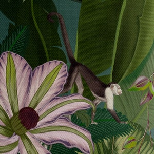 Rainforest Lamp Shade - Green Tropical Lampshade, Parrots, Monkeys ...