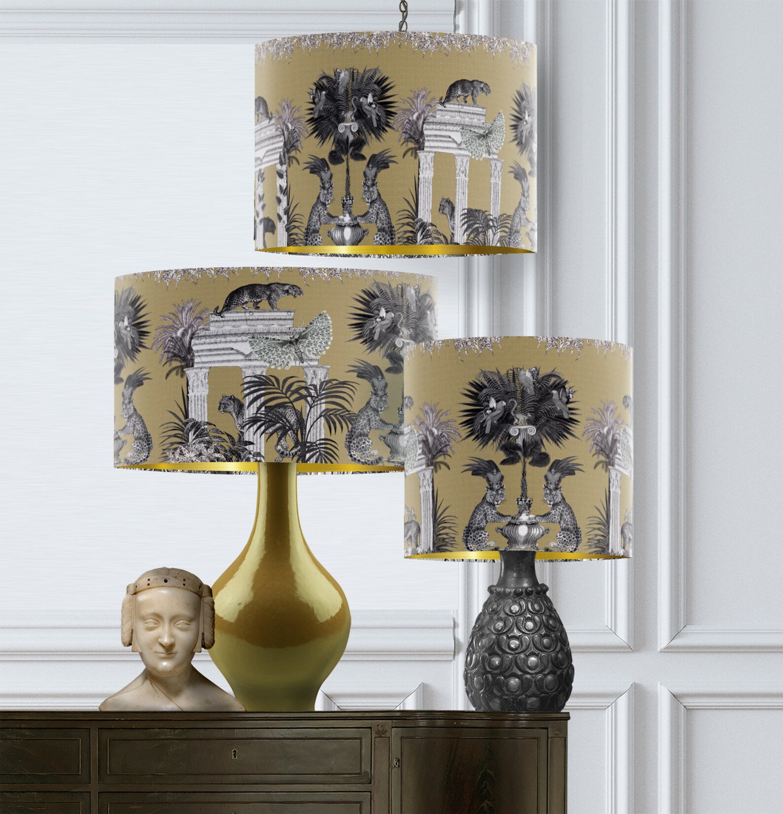 Gold Lampshade Leopard Unique Table Lamp Shade Pendant Lampshade ...