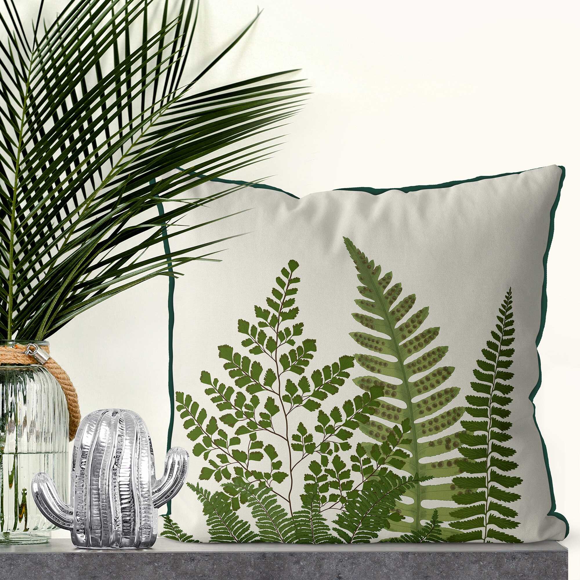 Fern Grove 2 Botanical Pillow Cover Green Fern cushion | Etsy