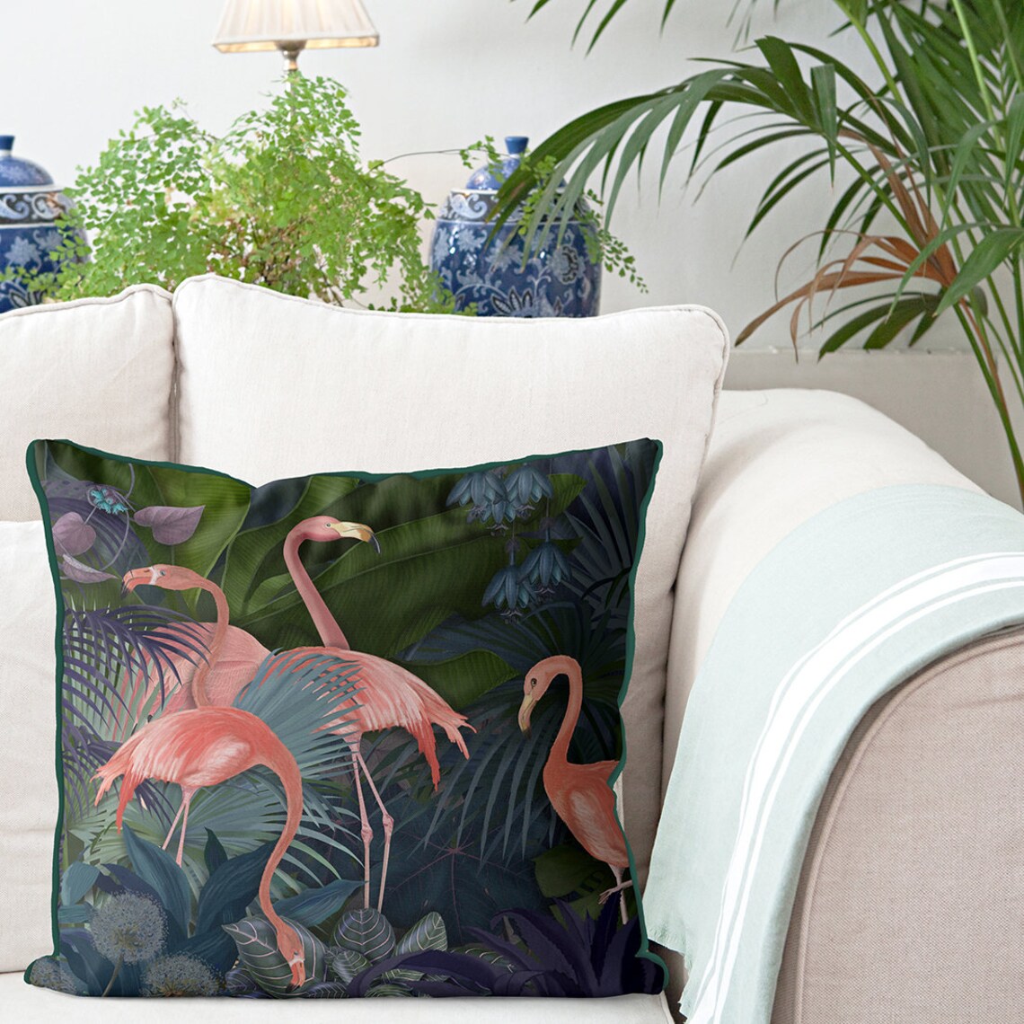 Pink Flamingo Gifts Flamingo Pillow Flamingo Decor blue - Etsy